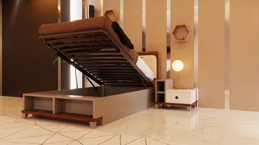 سرير مفرد ونص هايدروليك SECRET – مساحة تخزين كبيرة | Shahwan Furniture